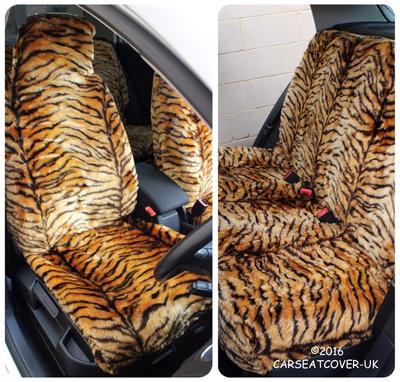 BMW X3 - Gold Tiger Faux Fur Furry Car Seat Covers - Full Set | eBay