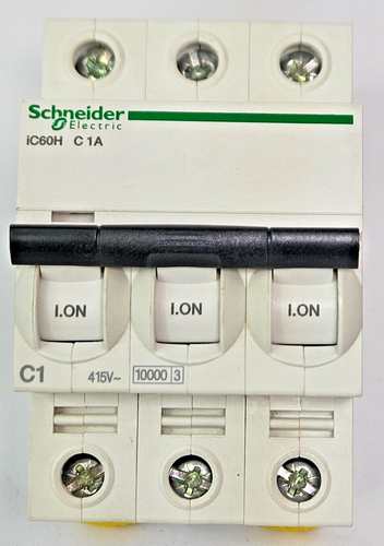 Schneider Electric iC60N C 1A 3 Pole C1 3 Phase Circuit Breaker CS ...
