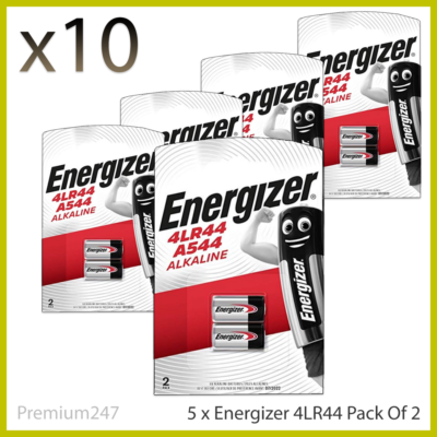 10 x ENERGIZER 4LR44 ALKALINE 6V BATTERY 476A PX28A A544 With Longest ...