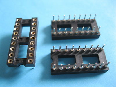 26 pcs IC Socket Adapter Round 18 Pin Headers &(IC)Sockets Pitch 2.54mm ...