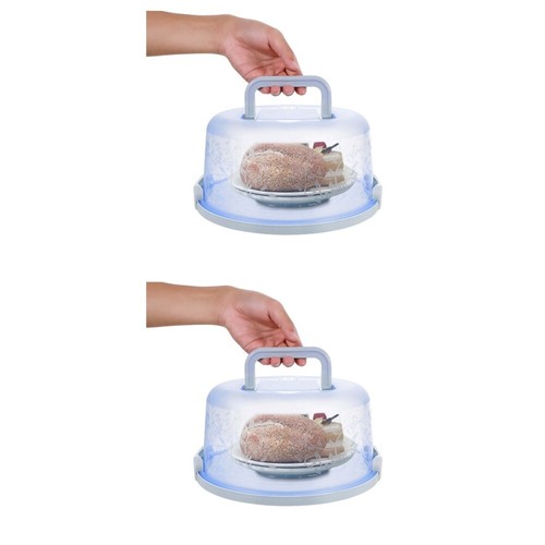 2 PCS Portable Cake Box Travel Cupcake Carrier with Handle Collapsible ...
