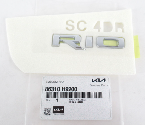 Genuine OEM Kia 86310 H9200 "RIO" Rear Nameplate Emblem Badge 2018-2022 ...