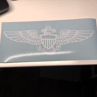 White Navy Aviator Wings Sticker Decal Vinyl logo naval pilot aviation ...