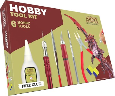 Hobby Tool Kit 7-Piece Plastic Model Tools For Miniatures W/ Green ...