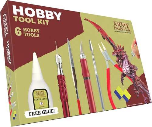Hobby Tool Kit 7-Piece Plastic Model Tools For Miniatures W/ Green ...