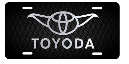 Toyota YODA Inspired Art on Simulated Carbon Fiber Aluminum License ...