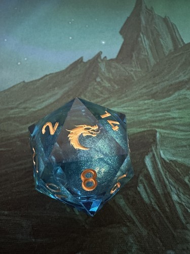 Old School Dice Liquid Infused 22mm D20 - Azure Fury | eBay