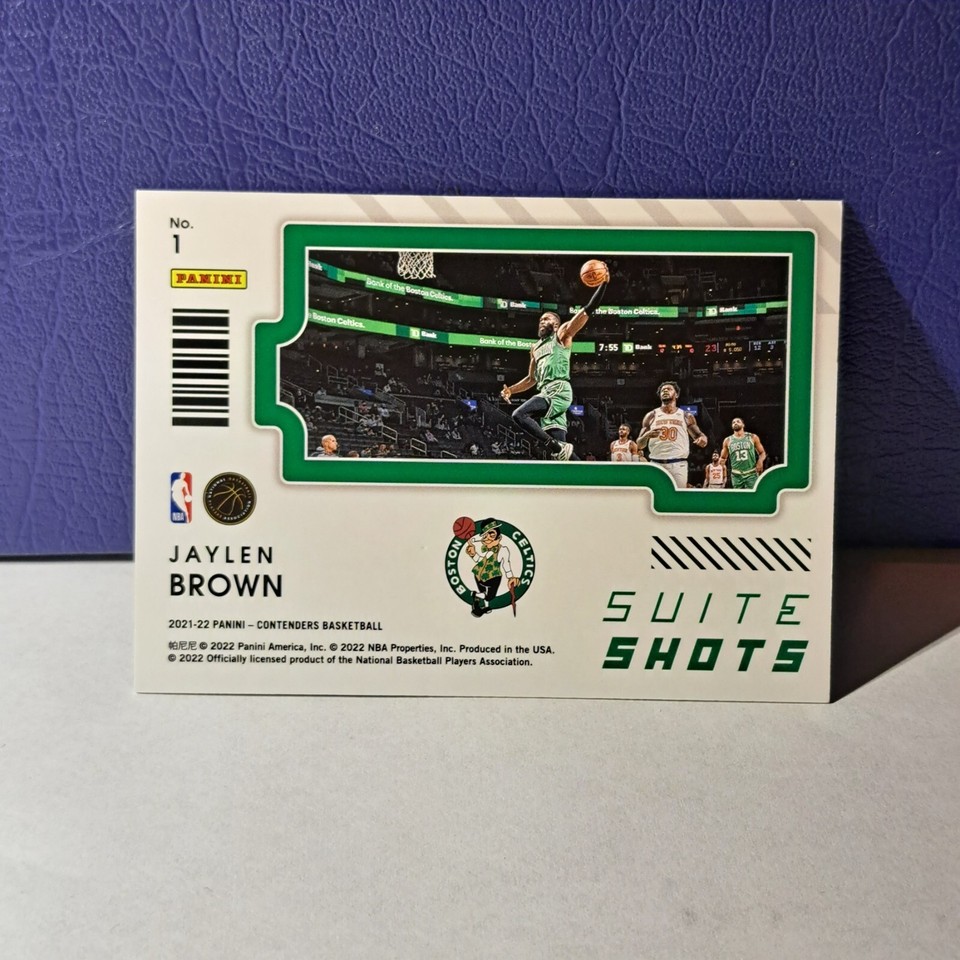 #1 Jaylen Brown Boston Celtics 2021 Panini Contenders Suit Shots Insert ...