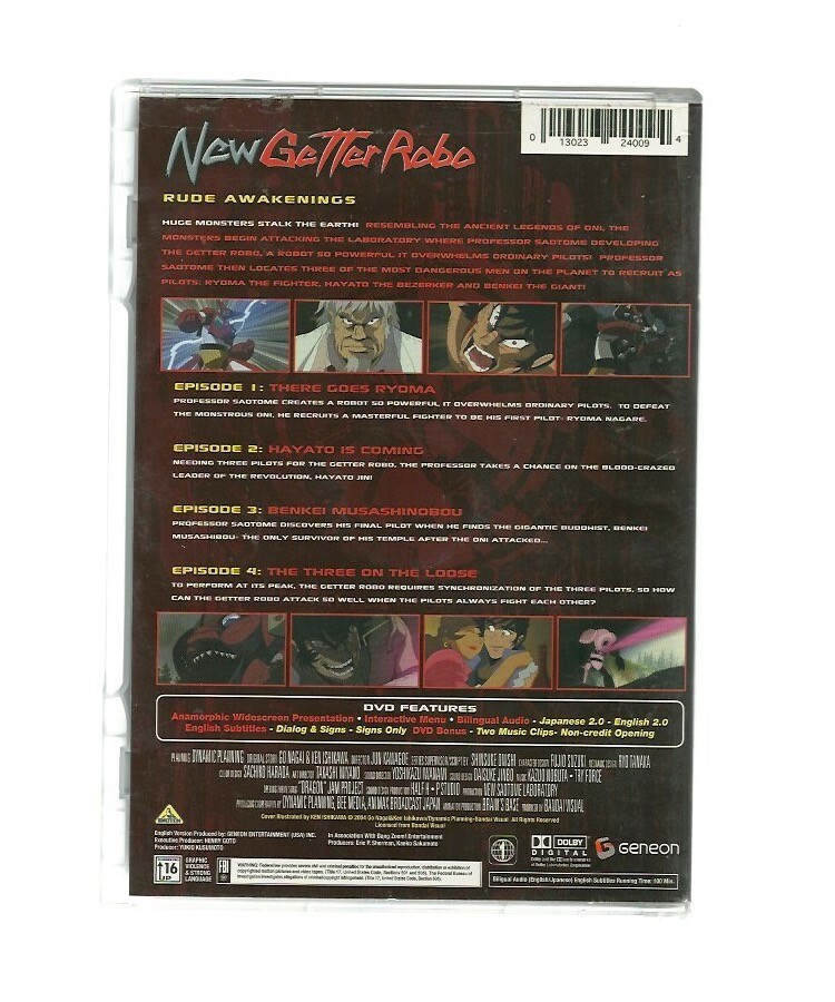New Getter Robo - Vol. 1: Rude Awakenings (DVD, 2005) GENEON ANIME ...