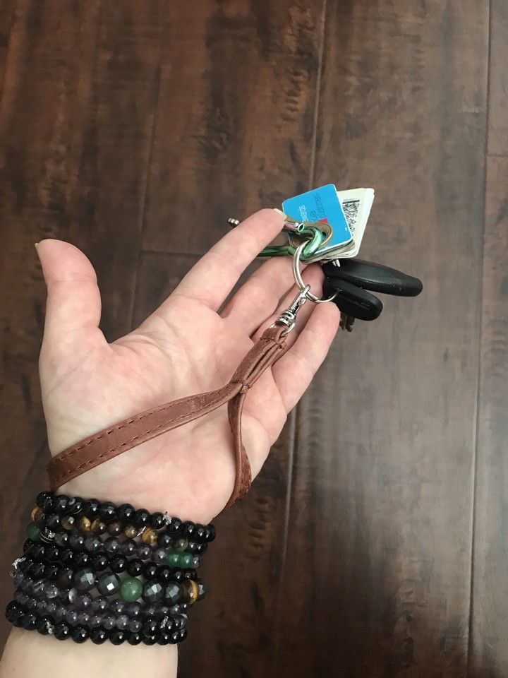 Leather Wrist Strap Keychain, Key Holder, Key Chain Ring | eBay