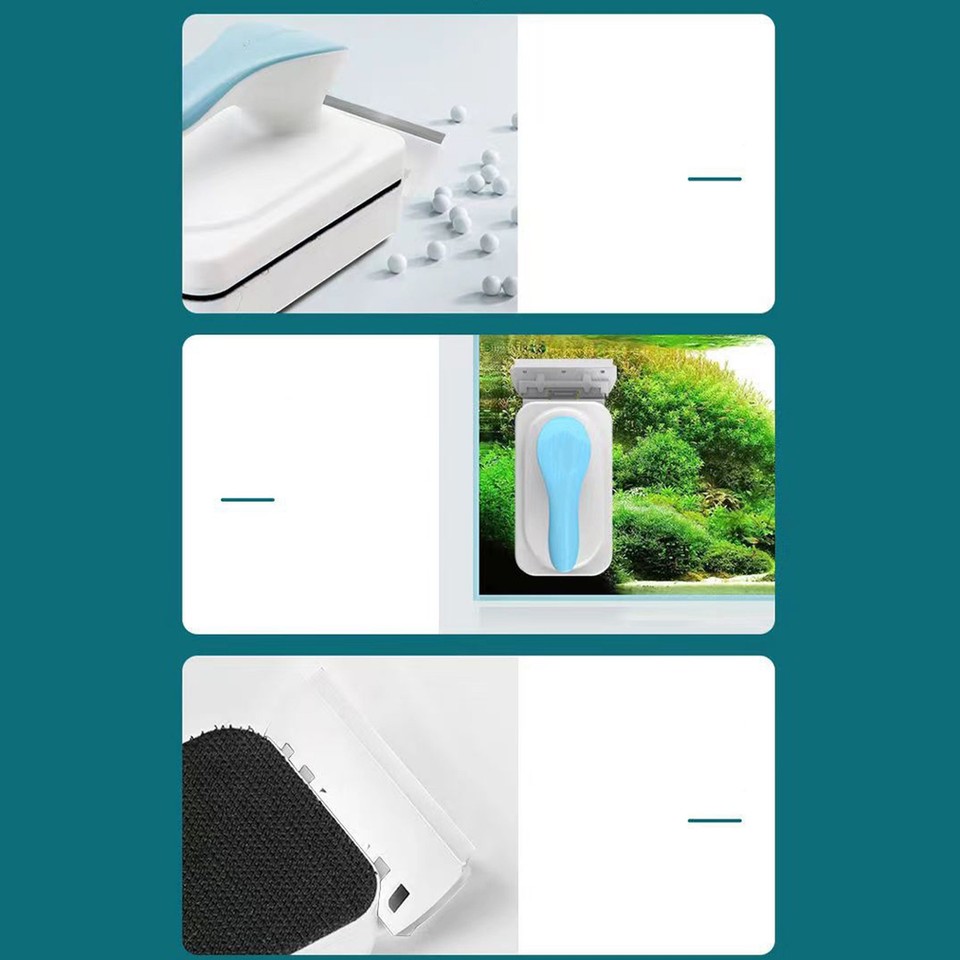 Aquarium Fish Tank Floating Magnetic Glass Cleaner Algae Brush Scrubber ...
