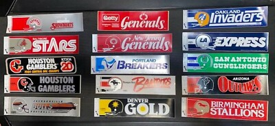 MASSIVE 15 USFL BUMPER STICKER COLLECTION -ALL DIFFERENT-ALL LICENSED ...
