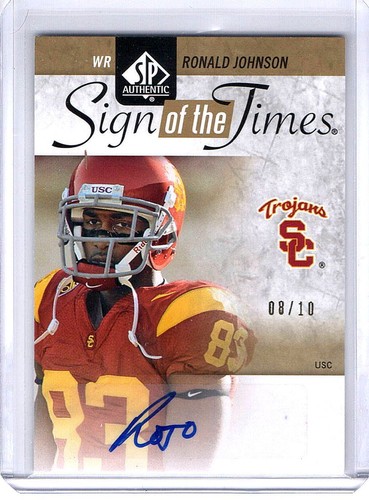 Ronald Johnson 2011 SP Authentic Sign of the Times Autograph Gold USC # ...