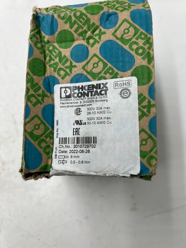 Box of 50 - Phoenix Contact Terminal Block 1720017, 2Position Fixed 24 ...