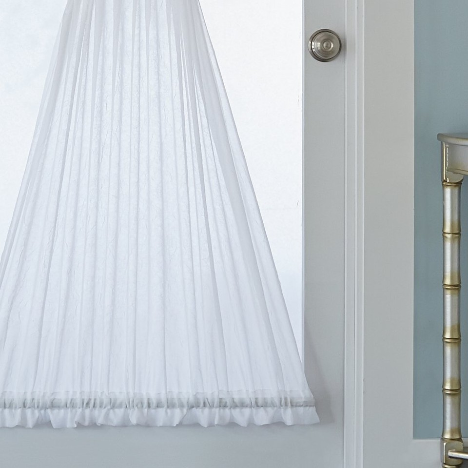 Elegant Crushed Voile Door Curtain Panel Machine Washable Drapes 51" X ...