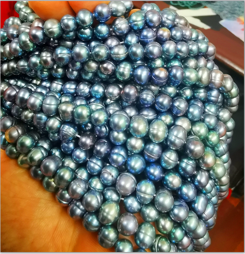 Natural Blue Pearls Natural Blue Akoya Pearl Earrings 8mm