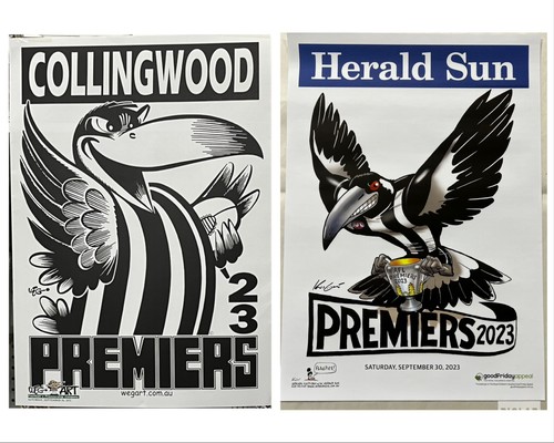 2023 AFL Premiership Posters Collingwood Magpies WEG Art and Knight ...