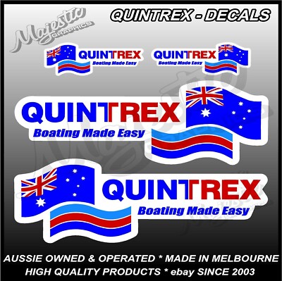 QUINTREX - BOATING MADE EASY - DECAL SET OF 4 - BOAT DECALS / STICKERS ...