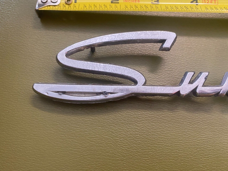 1955-56 Ford Galaxie Sunliner Fender Emblem Chrome Script Convertible ...