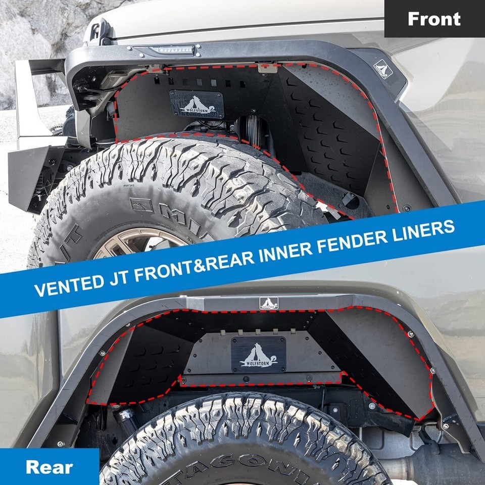 Front Rear Inner Fenders Liners 4PCS Set for 2019-2025 Jeep Gladiator ...