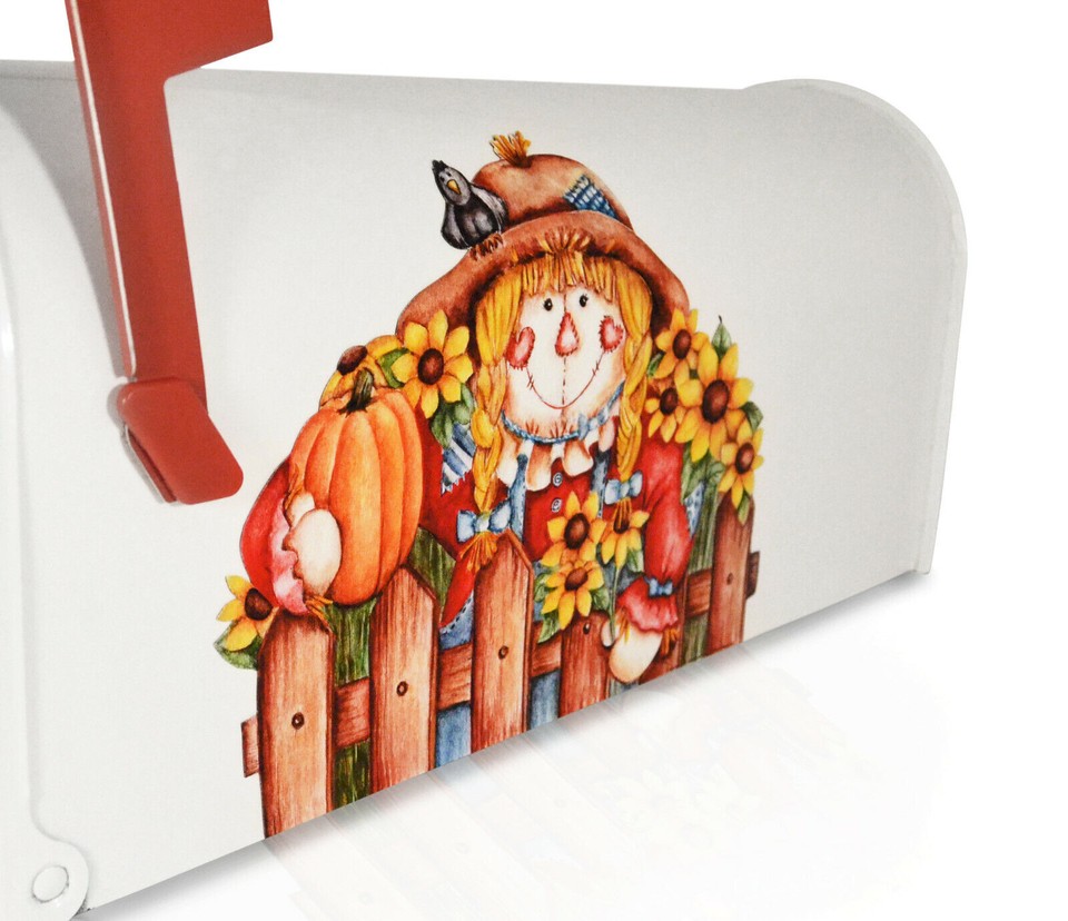 Mailbox Magnet (Partial Cover) Scarecrow Fence Fall Autumn Mail Box ...