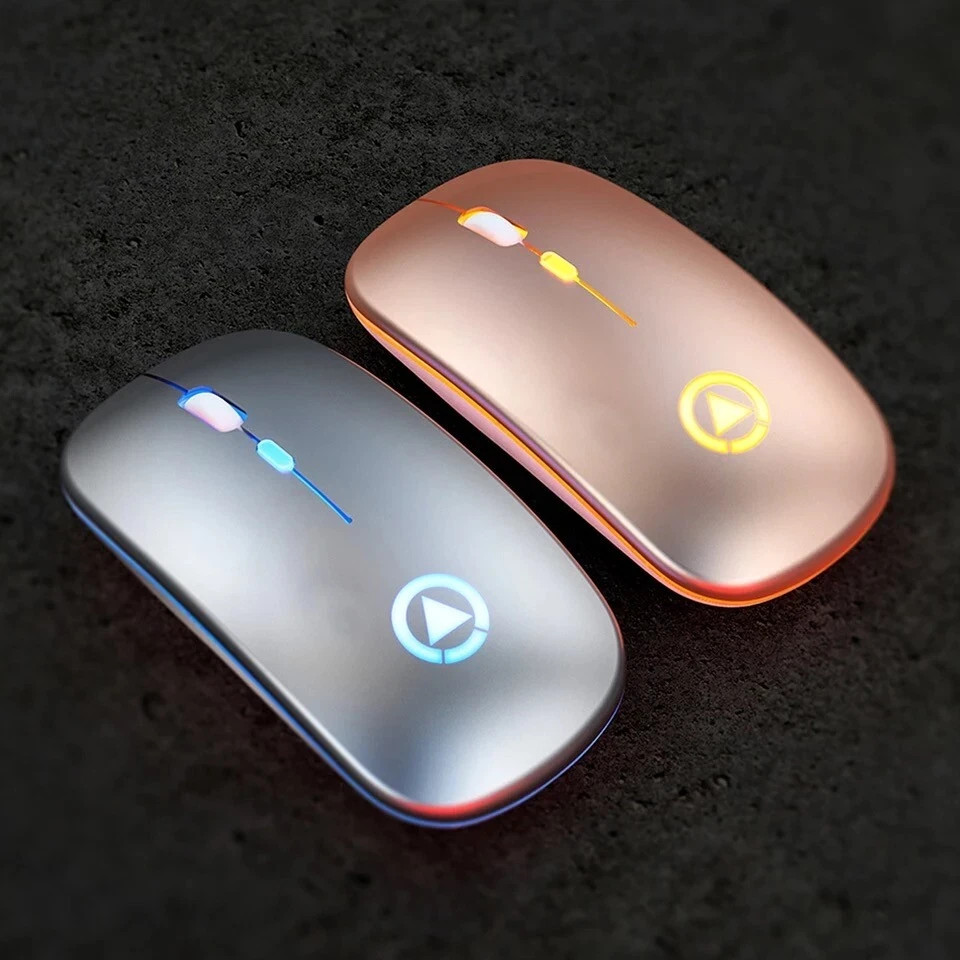 2.4GHz Wireless Optical Mouse USB Rechargeable RGB Cordless Mice For PC ...