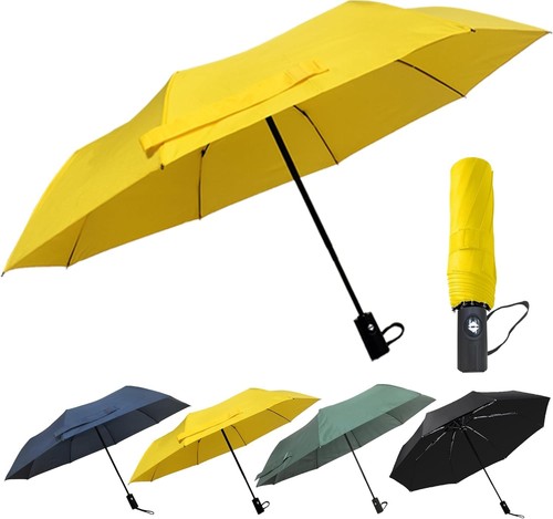 Windproof Travel Umbrella,Automatic Folding for Rain,Hand Held Yellow ...