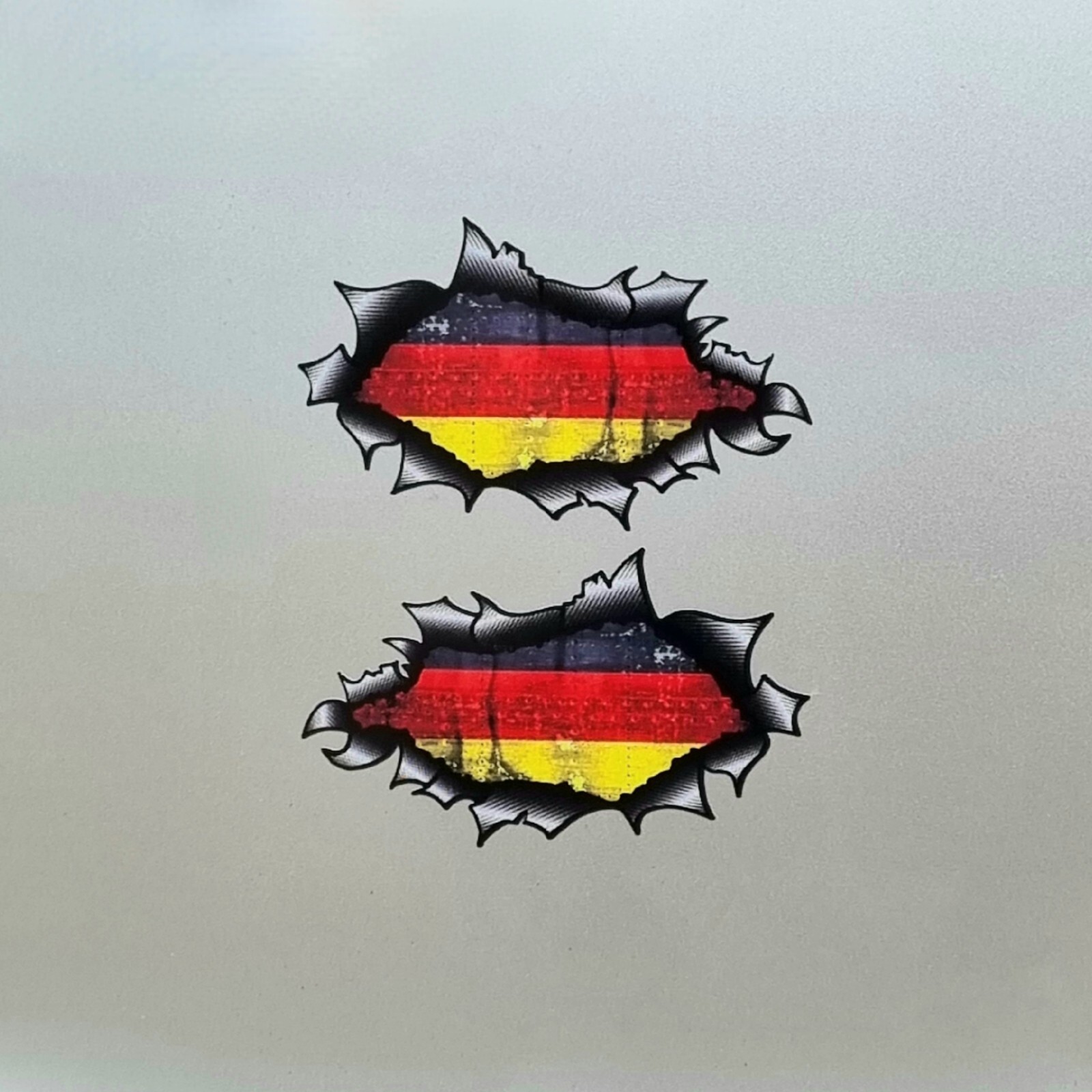 2x German Flag Ripped Carbon Fibre Oval Vinyl Sticker For Car Van ...