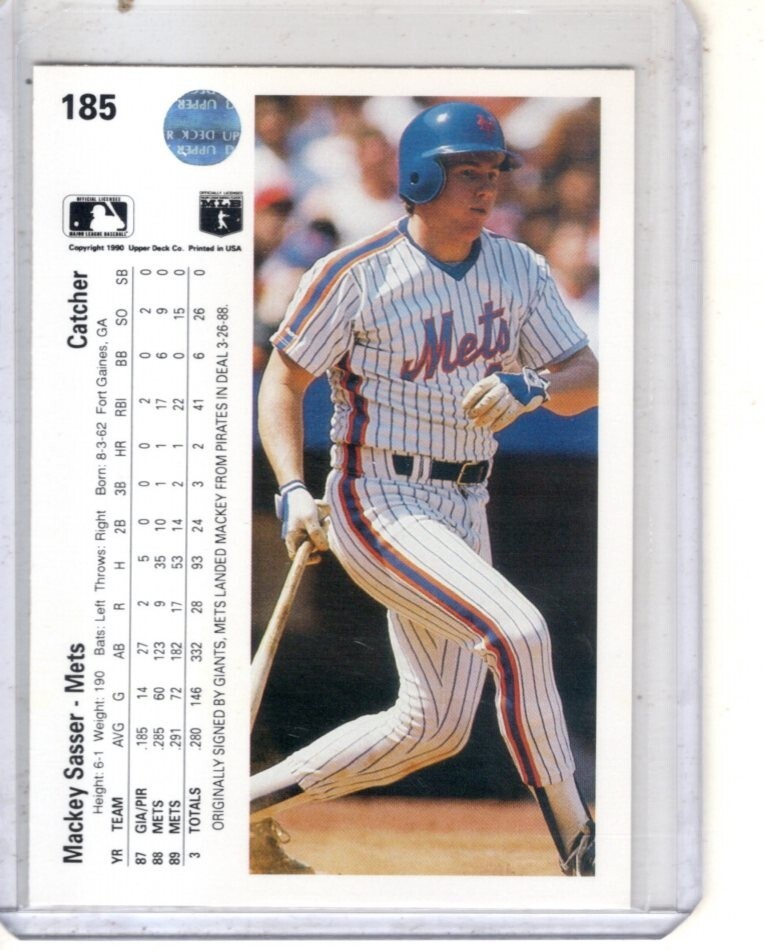 1990 Upper Deck - #185 Mackey Sasser New York Mets baseball card | eBay