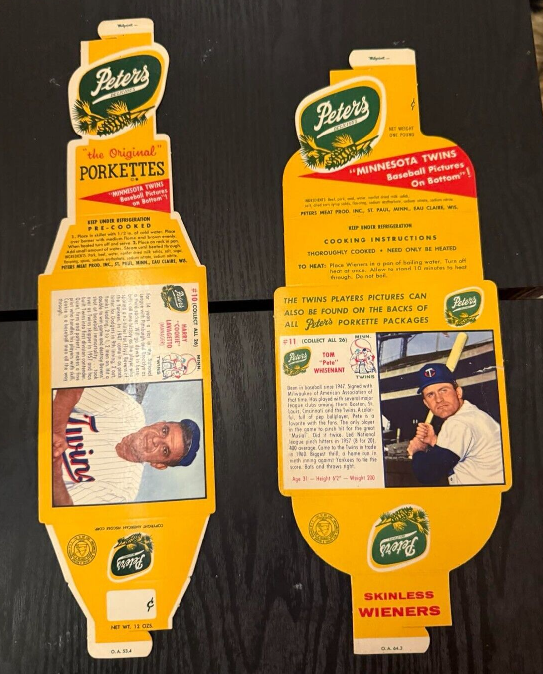 1961 Peters Meats Minnesota Twins Complete Box Hi-Grade Set Kaat RC ...