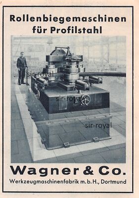 Wagner & Co Werkzeugmaschinen-Fabrik - Dortmund - 1938 - Werbung Reklame ~9x13cm | eBay.de