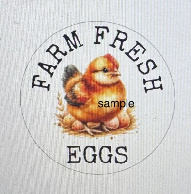 30 Farm Fresh Eggs Chickens, Hens Stickers, Egg carton Labels, Tags ...