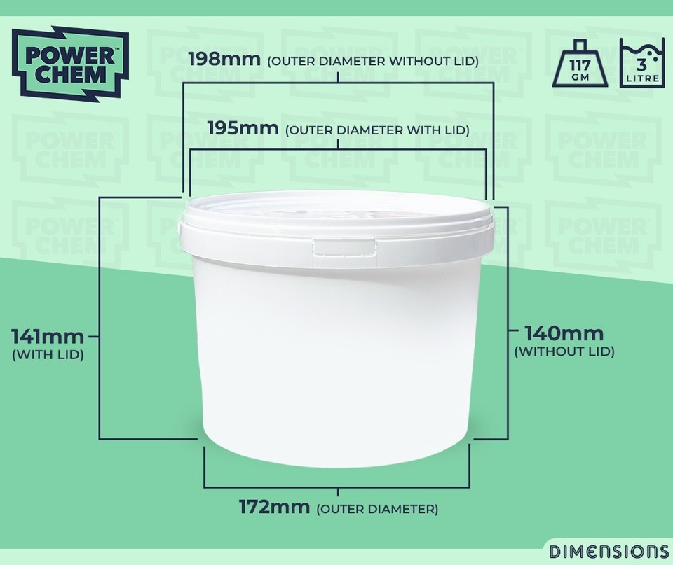 3L Bucket Storage Container Pail Tubs + Lid Plastic Handle Pet Feed ...
