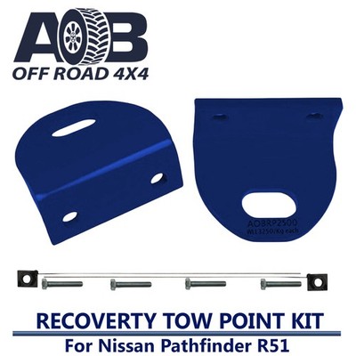 Recovery Tow Points Kit Blue for Nissan Pathfinder R51 4WD OFFROAD ...