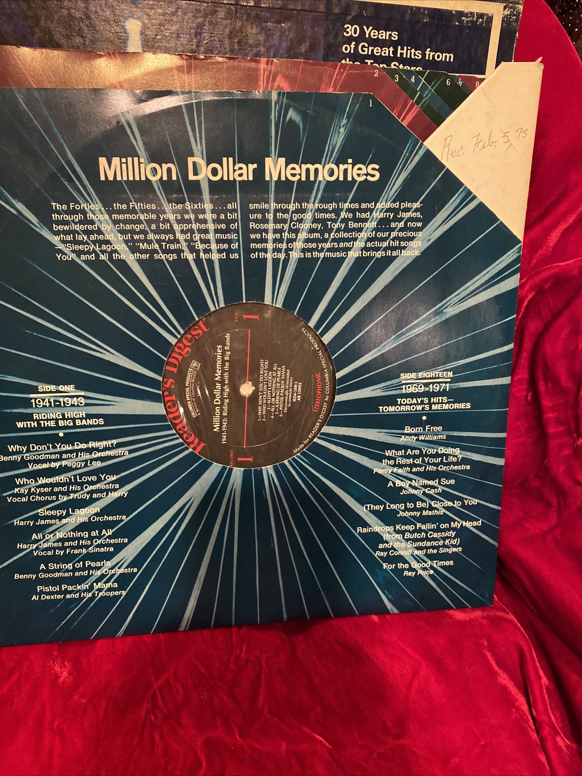 Million Dollar Memories, 9 Rec.Box Set 1972 Vinyl, Reader's Digest- EX ...