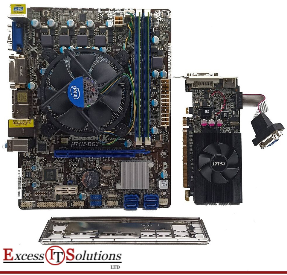 ASRock H71M-DG3 M/B CPU RAM GPU Combo Intel Celeron G550 4GB DDR3 RAM 610GT | eBay