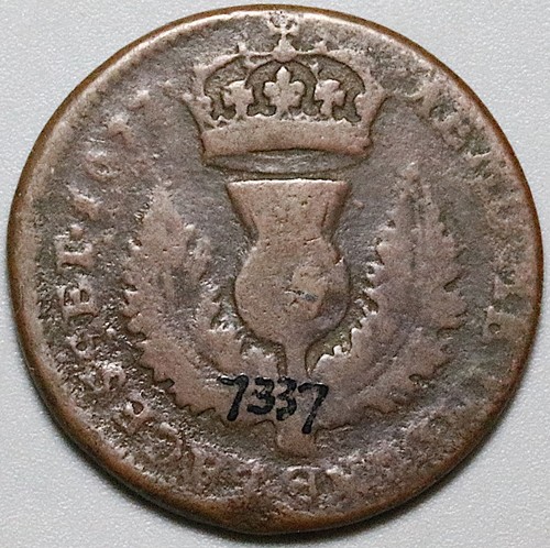 1677 Scotland Bawbee 6 Pence Charles II Thistle Copper Coin (24060702R ...