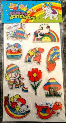 Rainbow Animal Puffy Stickers, Vintage Stickers from the 1980's | eBay