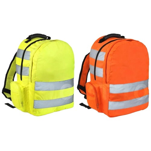 HI VIS VIZ BACKPACK REFLECTIVE CYCLING HIGH VISIBILITY SCHOOL BAG WORK RUCKSACK | eBay
