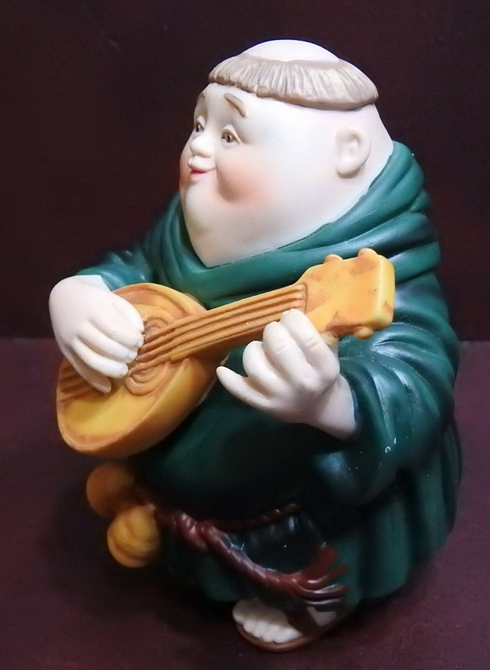 Dept 56 Merry Makers Martin the Mandolinist Figure Monk Friar Christmas ...