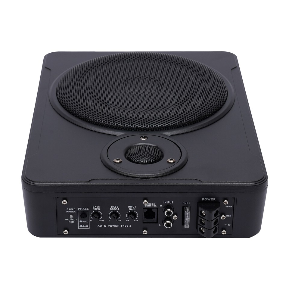 12V 600W 8'' Under-Seat Active Car Subwoofer Audio Speaker Bass Amp Sub ...