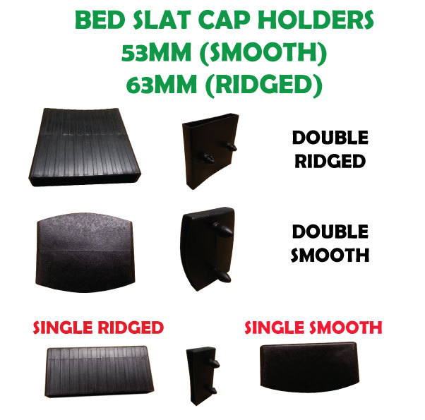 PACK OF PLASTIC SLAT HOLDERS CAPS SINGLE 3'0 DOUBLE 4'6 KING SIZE 63/53 ...