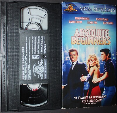 ABSOLUTE BEGINNERS (vhs) Eddie O'Connell, David Bowie, Patsy Kinset. VG ...