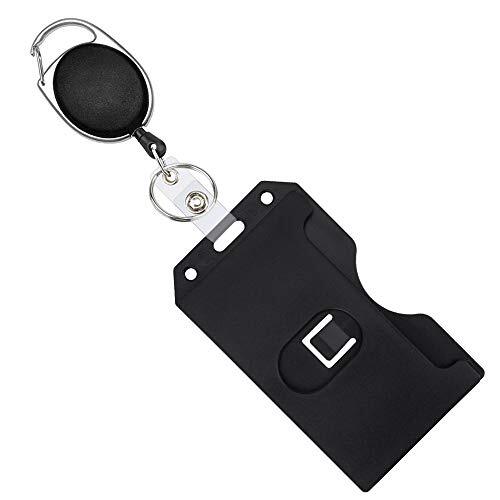 Multi Badge Holder 2 Sided Vertical Black ABS Rigid Plastic ID Card 5 ...
