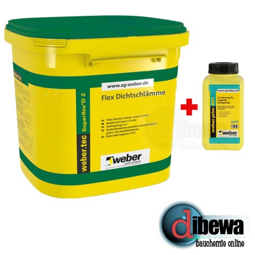 weber.tec Superflex D2 - Flex Dichtschlämme, 2-Komp. 24kg + 1L weber ...