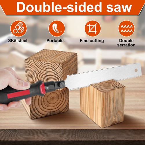 7 Inch Double-Sided Saw 14/17 TPI Double Edge Saws Portable Hand Pull ...