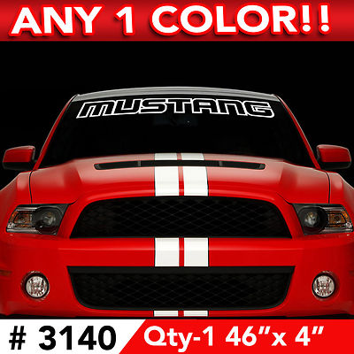 MUSTANG OUTLINE TEXT WINDSHIELD DECAL STICKER 46"w x 4" ANY 1 COLOR | eBay