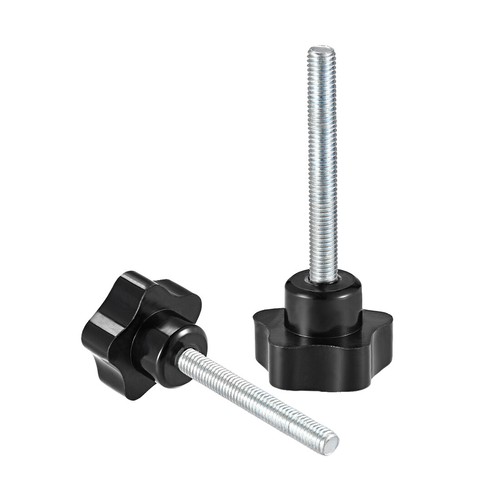 Star Knob Grip M8 x 50mm Male Thread Steel Zinc Stud Black PP for sale ...