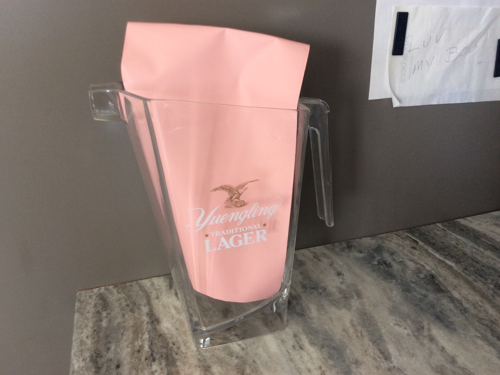 Yuengling Lager Large 64 oz. Heavy Duty Clear Plastic Beer Pitcher ...