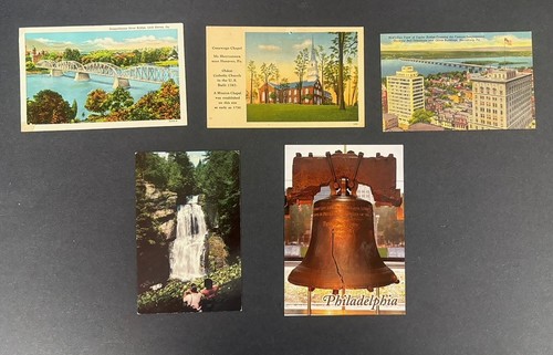 Lot of 5 Vintage State of Pennsylvania Postcards (3 posted, 2 unposted ...